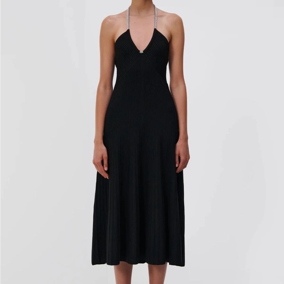 Jonathan Simkhai | Dresses | Simkhai Sadira Crystal Halter Midi Dress ...